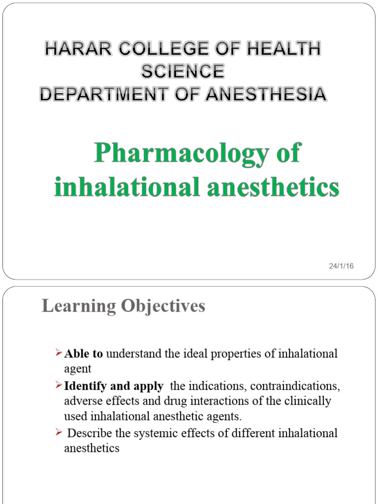 Inhalational Lecture | PDF | Anesthesia | Breathing
