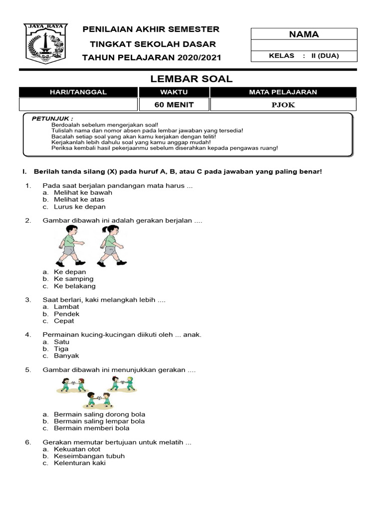 Soal Pas Pjok Kelas 2 | PDF