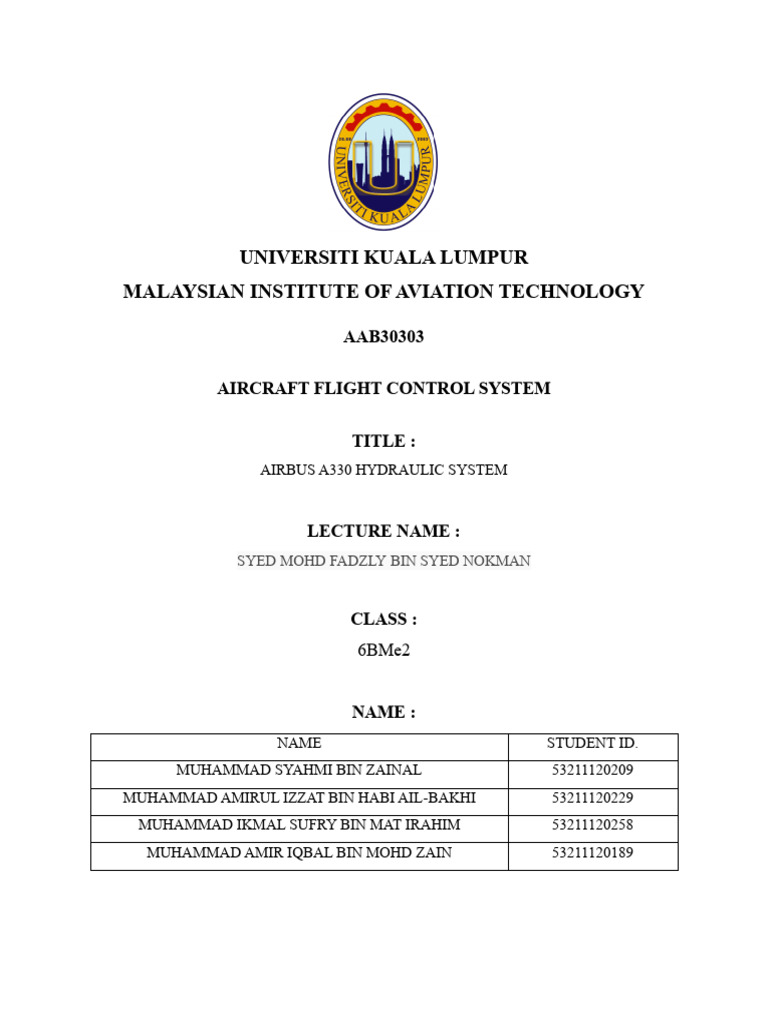 Airbus a330 Hydraulic System | PDF | Valve | Pump