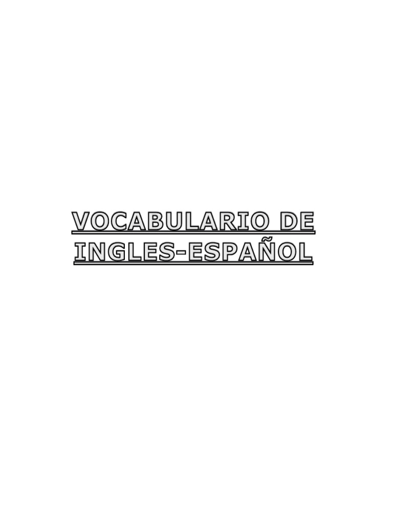 Vocabulario Básico Inglés-Español | PDF | Cocina