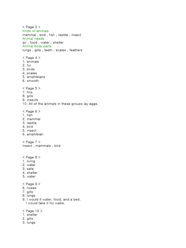 McGraw Hill Science A Closer Look G1 Unit B Workbook Answer Key | PDF ...