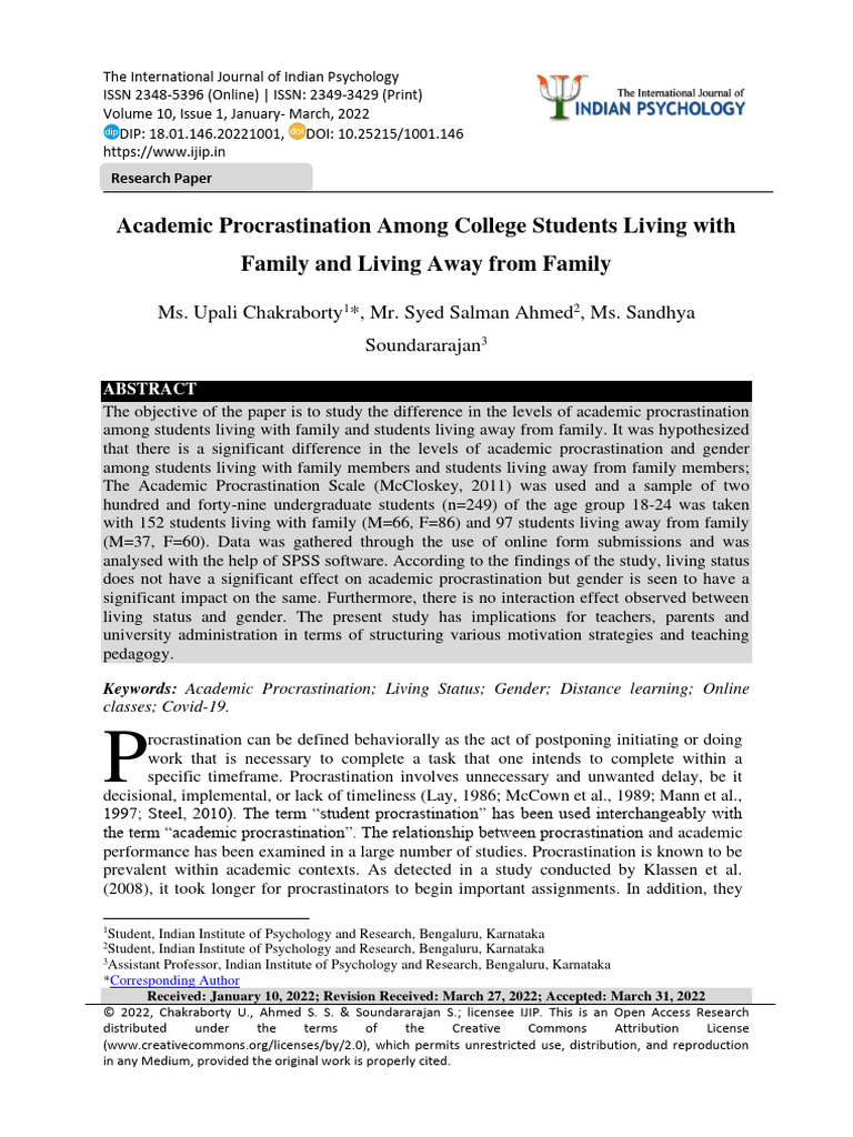 Academic Procrastination Scale | PDF | Procrastination | Professional Skills