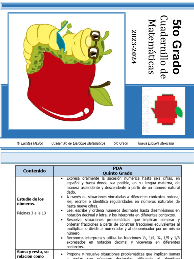 Hoja De Trabajo De Repaso De Matemáticas De Quinto Grado