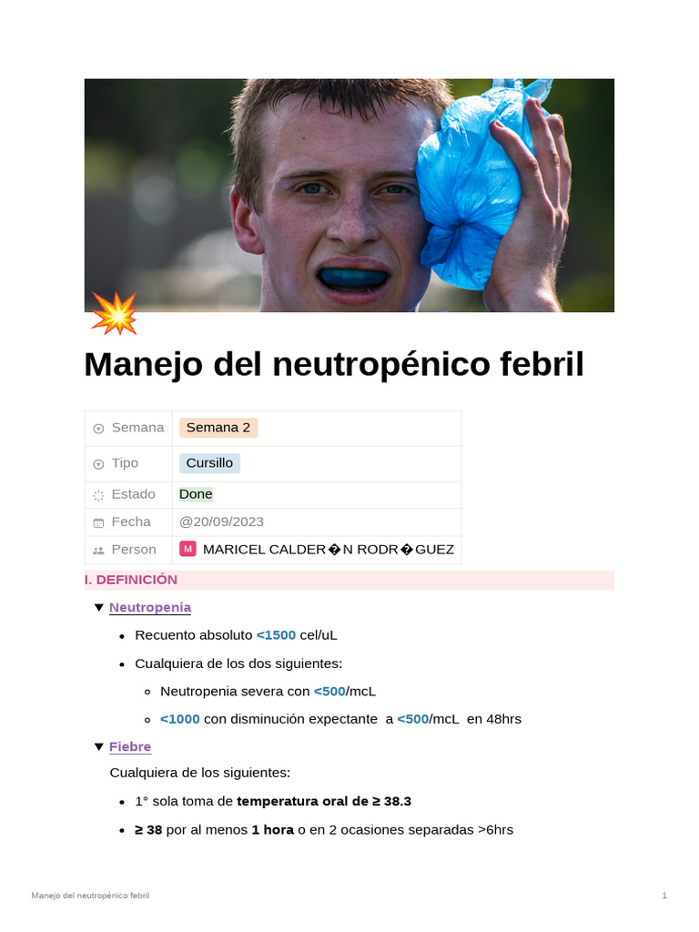 Guía para Manejo de Neutropenia Febril | PDF | Fiebre | Inmunología