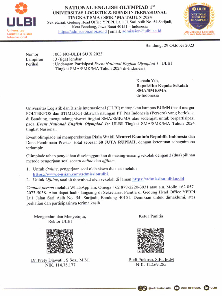 ULBI English Olympiad | PDF