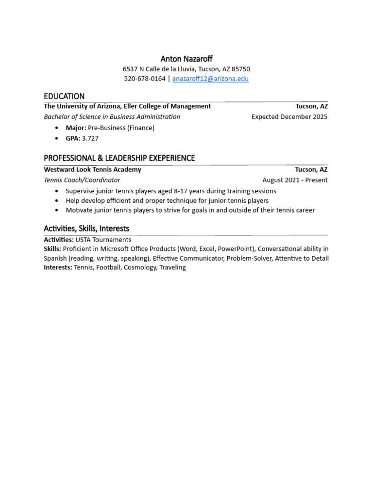 Anton Nazaroff Resume 2023 | PDF