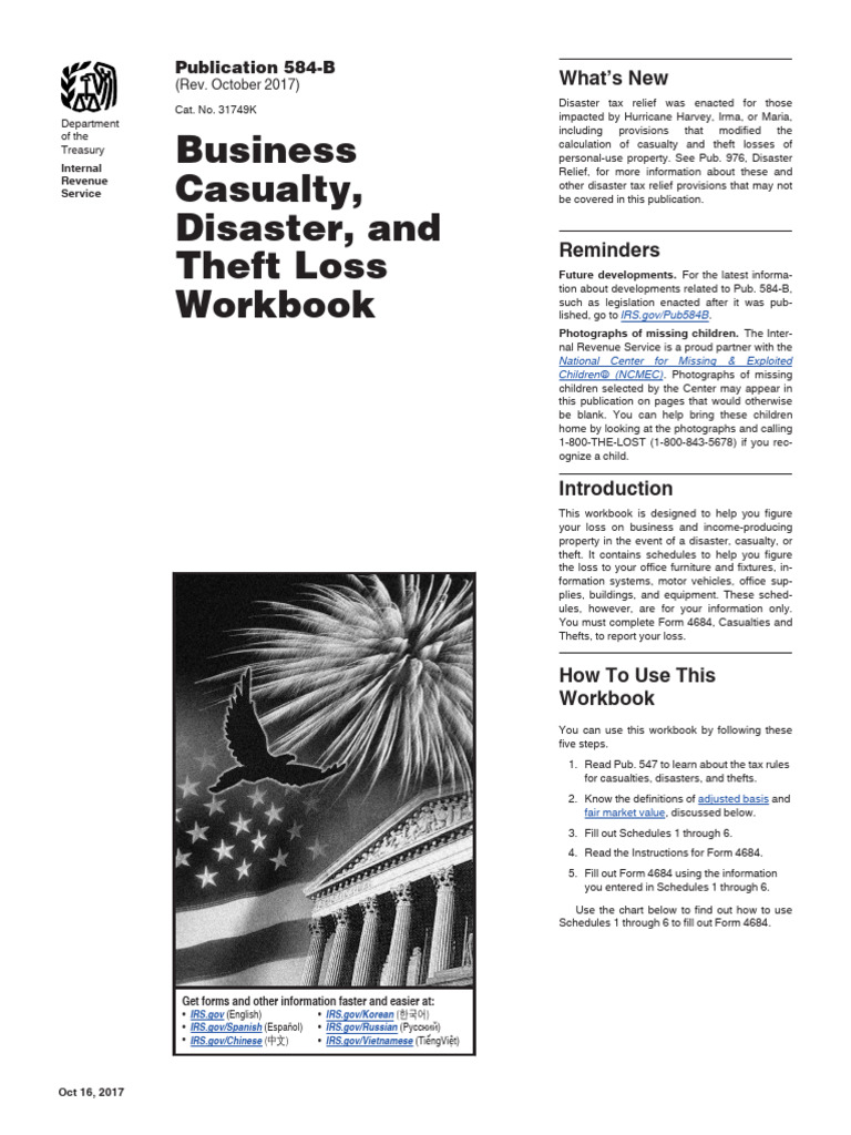 Business Casualty, Disaster, and Theft Loss Workbook: Publication 584-B ...