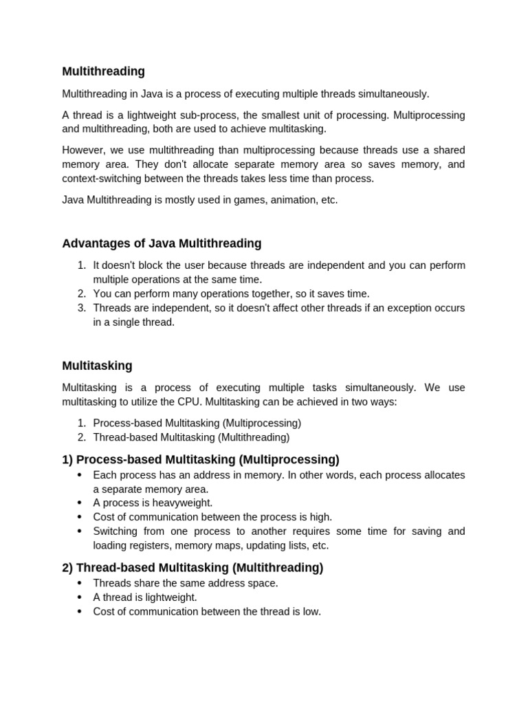 JAVA Thread | PDF | Process (Computing) | Thread (Computing)