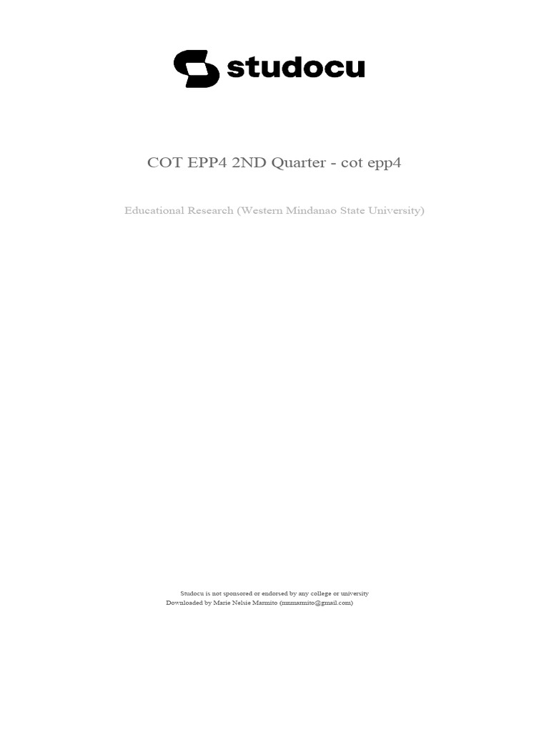 Cot Epp4 2nd Quarter Cot Epp4 | PDF