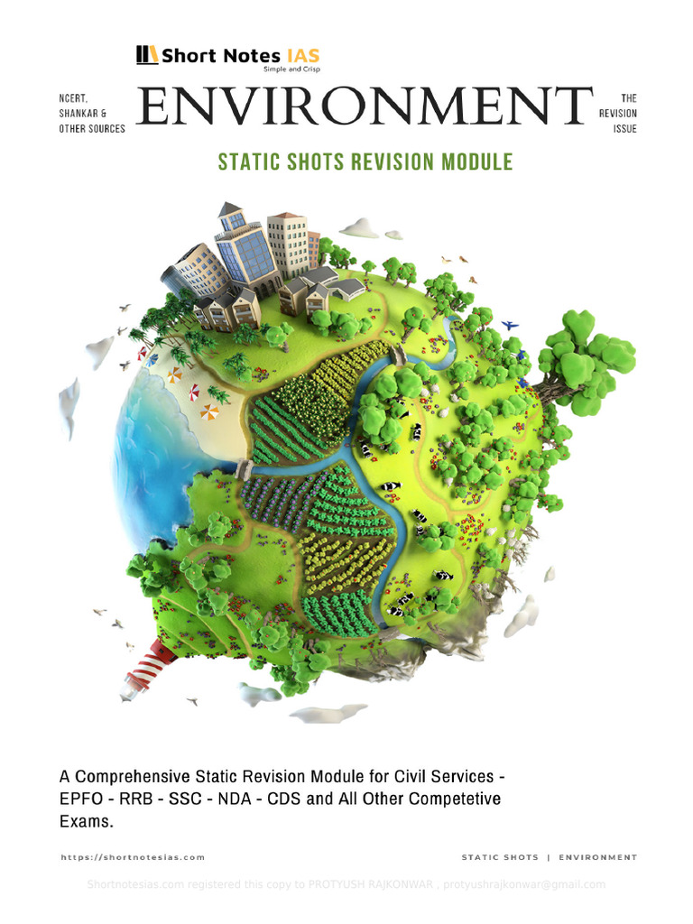 Environment Short Notes for IAS Prep | PDF | Science & Mathematics