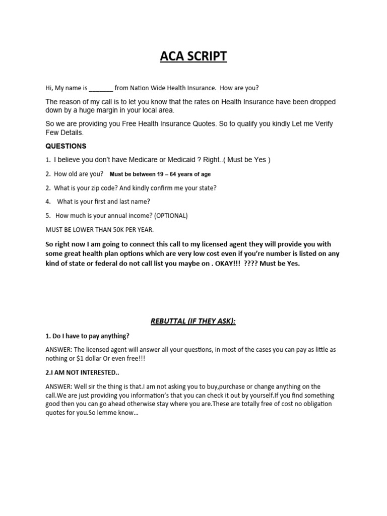 ACA Script | PDF