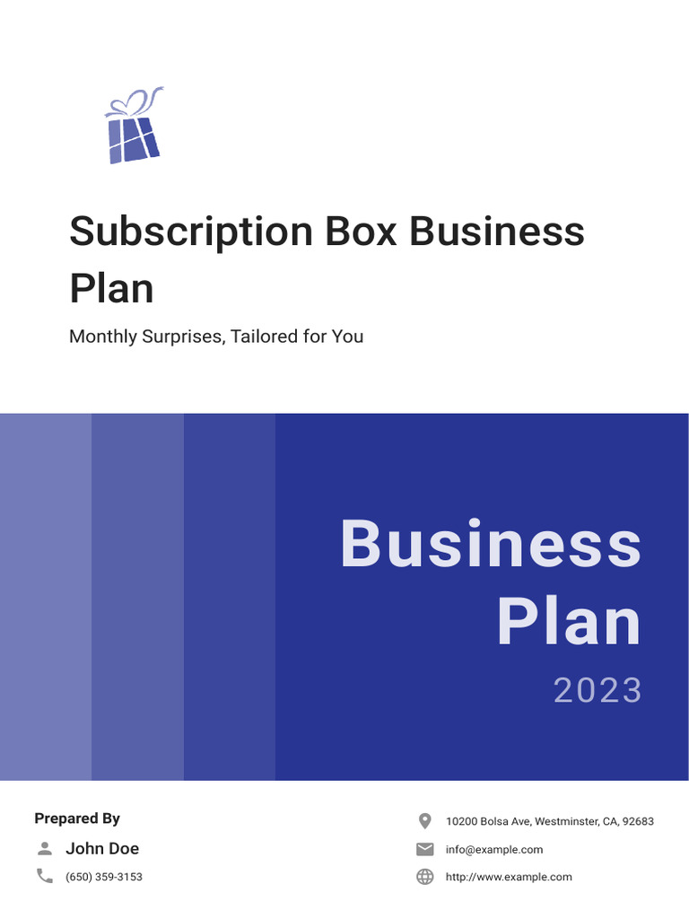 Subscription Box Business Plan 2023 | PDF