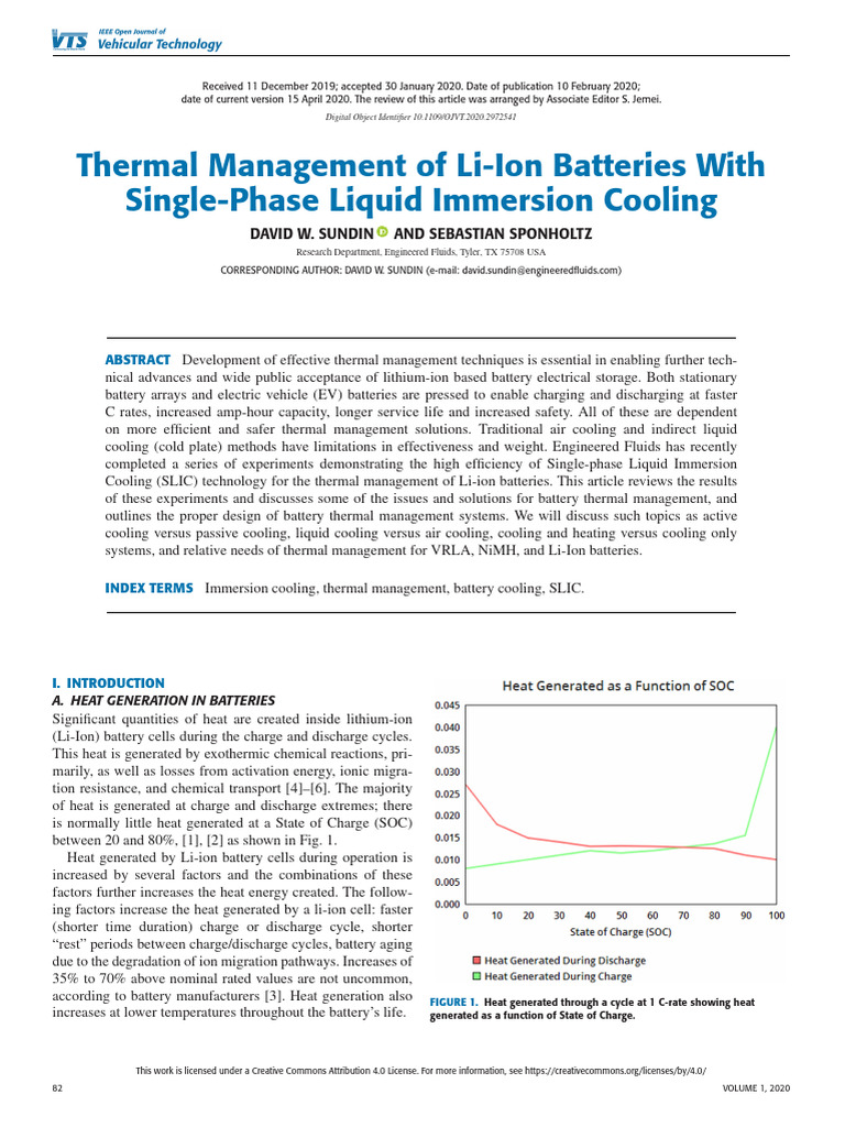 Thermal Management of Li-Ion Batteries With Single-Phase Liquid ...