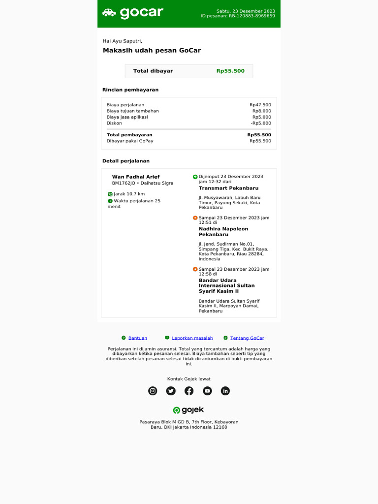 Nota Gojek | PDF
