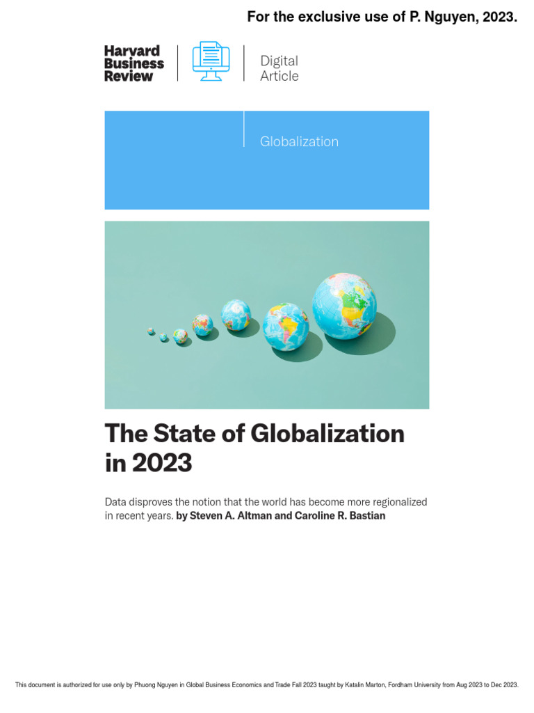 The State of Globalization in 2023 | PDF | Globalization | Foreign ...