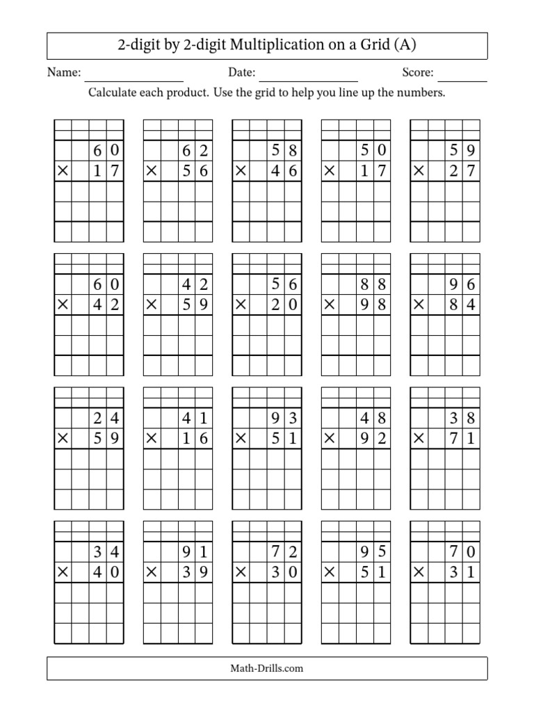 Multiplication With Grid 0202 001.1691846129 | PDF
