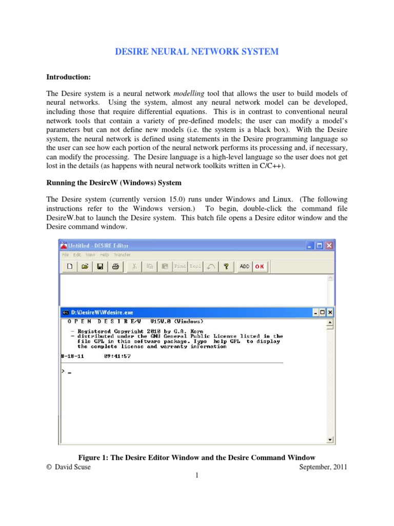 Desire Neural Network System: © David Scuse September, 2011 1 | PDF ...