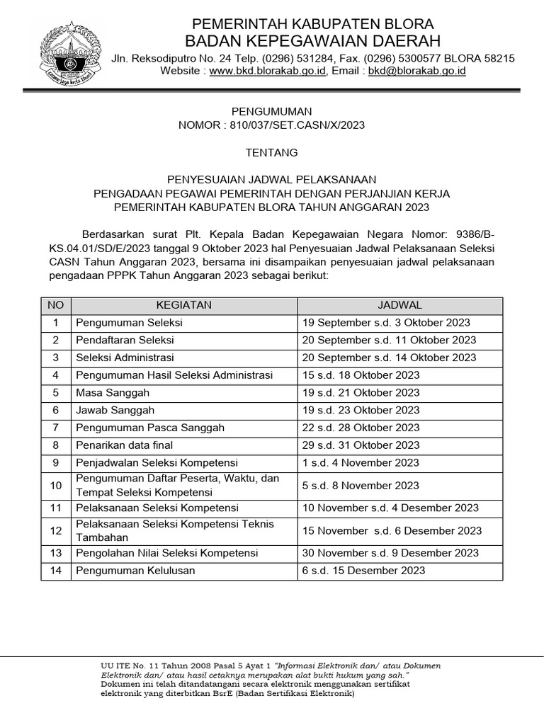 REVISI JADWAL PENDAFTARAN PENGADAAN PPPK 2023_sign (2) | PDF