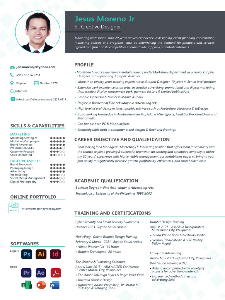 CV Jesus Moreno JR - Senior Graphic Designer 012024 | PDF | Graphic ...