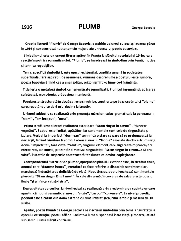 Plumb 405 Cuvinte | PDF