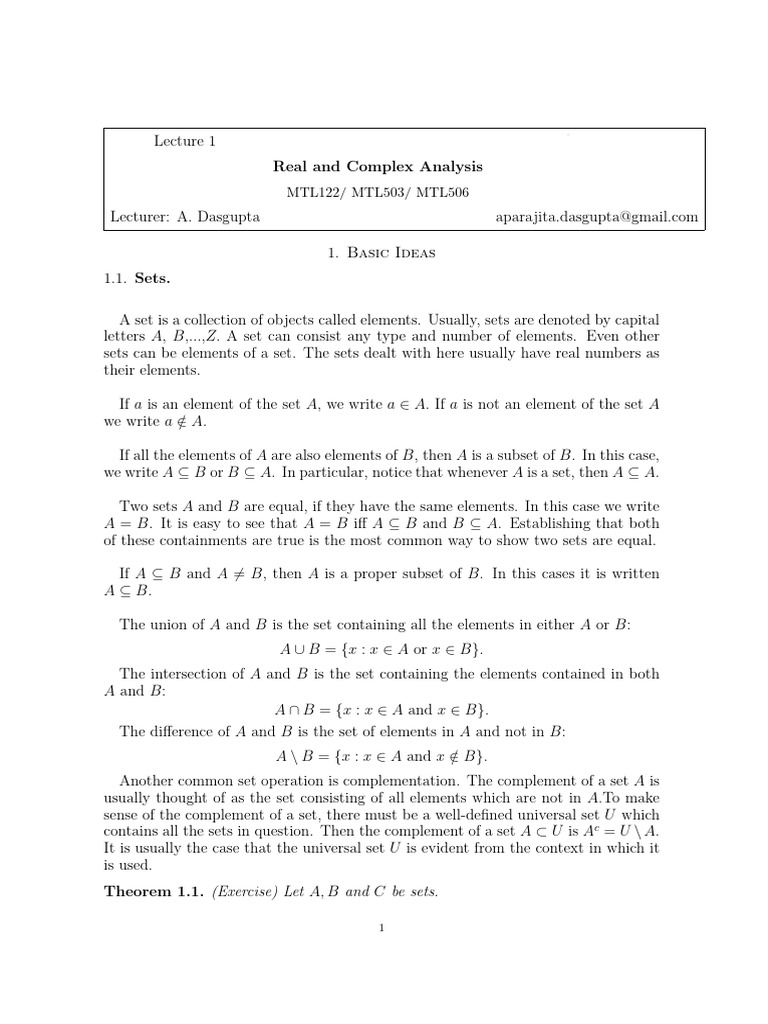 Lecture 1 Pdf Set Mathematics Rational Number