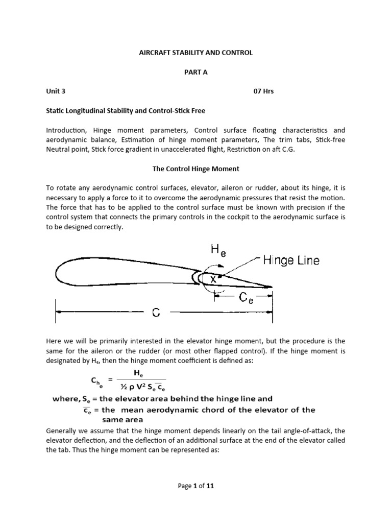 ASC-mod 2-Static Longitudinal Stability and Control - Stick Free | PDF ...