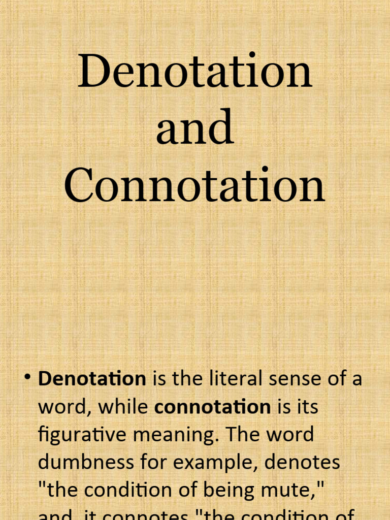 Denotation and Connotation | PDF | Connotation | Definition