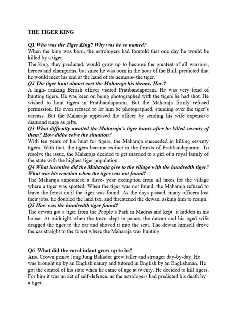 The Tiger King | PDF | Tiger