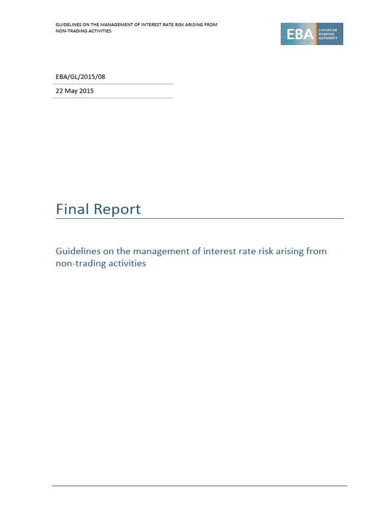 EBA-GL-2015-08 GL On The Management of Interest Rate Risk | PDF