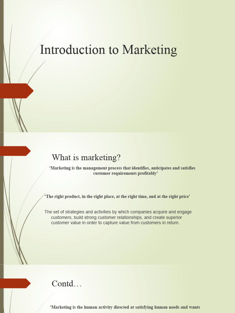 Introduction To Marketing | PDF | Marketing | Economies