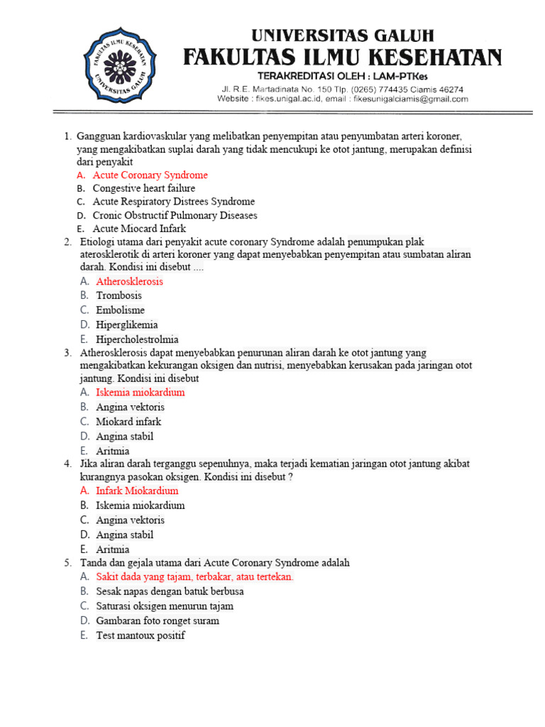 Latihan UAS Keperawatan Kritis | PDF | Sains & Matematika