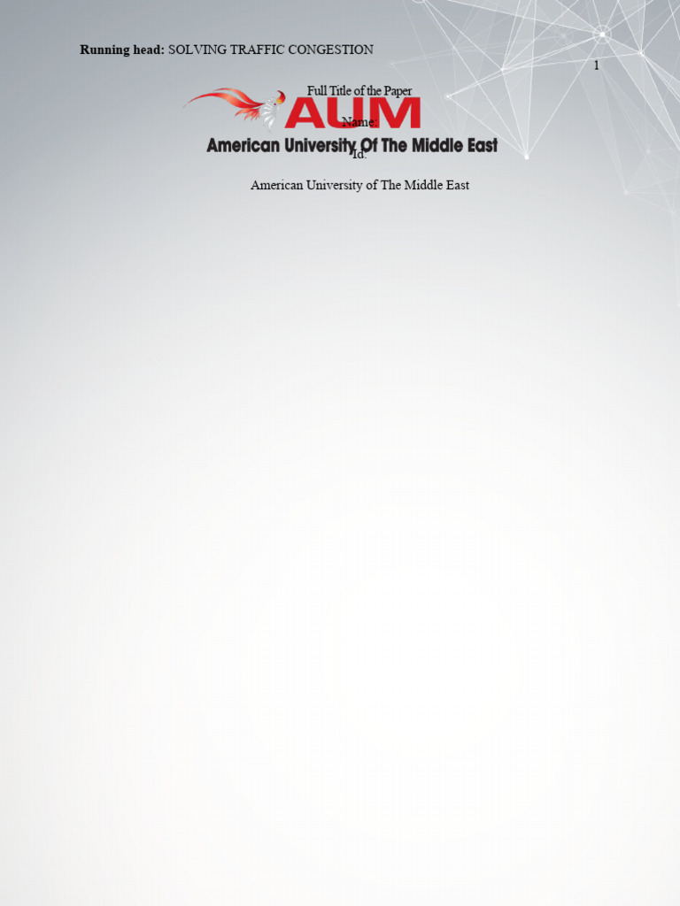 Solving Traffic Congestion | Download Free PDF | Traffic Congestion ...