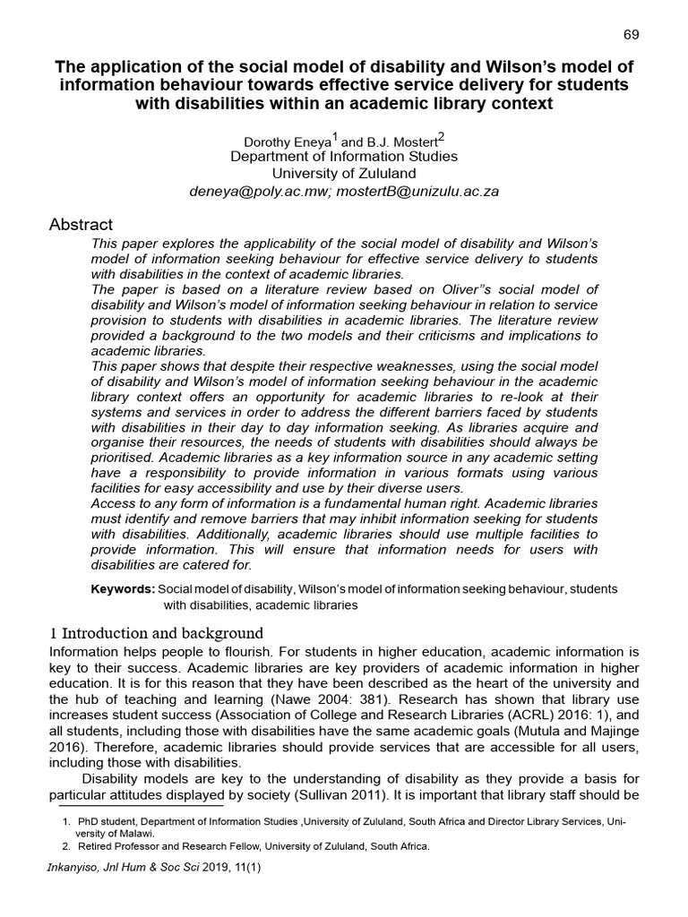 Model | PDF | Disability | Libraries