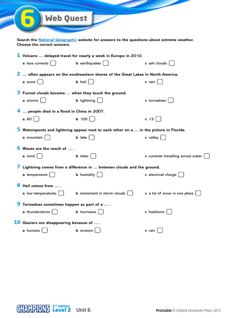 Champions 2 Webquest 6 | PDF | Science & Mathematics