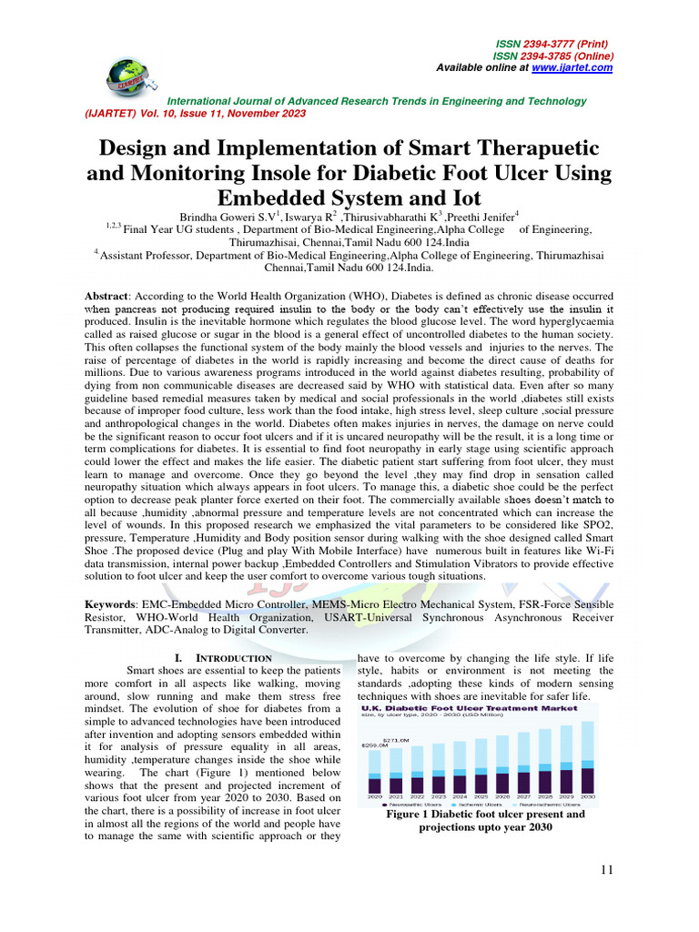 Design and Implementation of Smart Therapuetic and Monitoring Insole for Diabetic Foot Ulcer ...