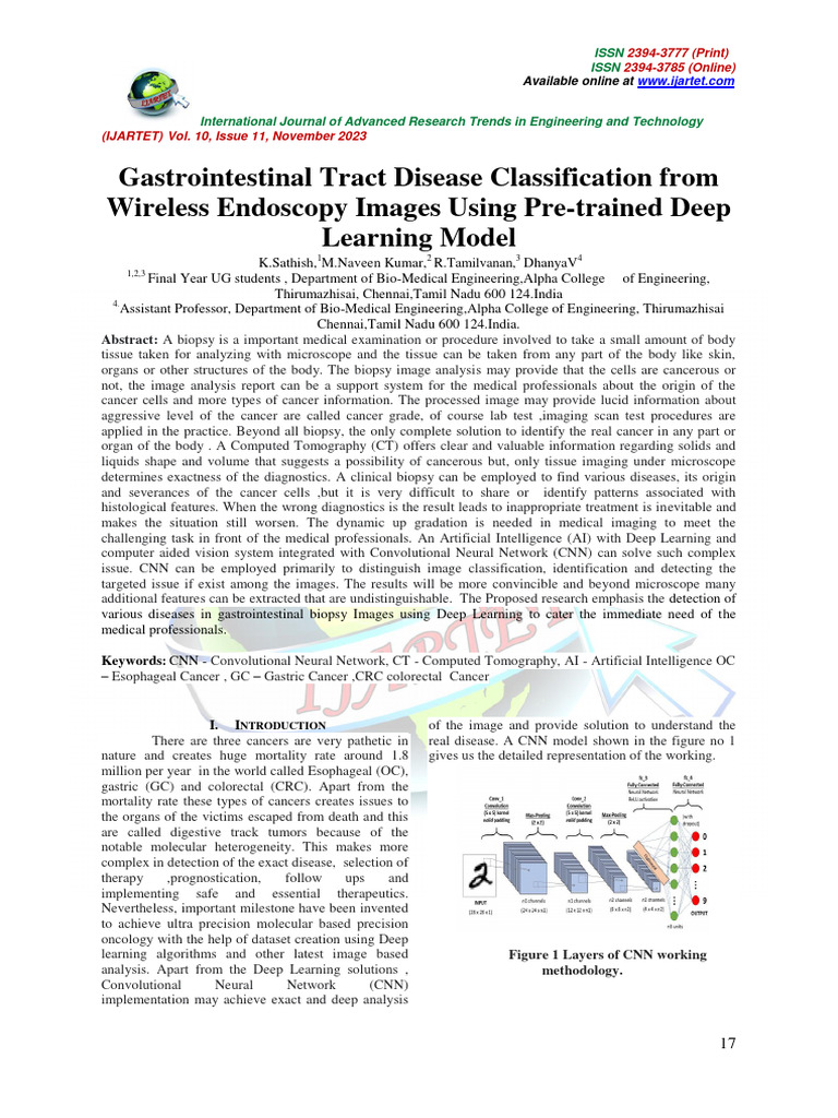 Gastrointestinal Tract Disease Classification From Wireless Endoscopy ...