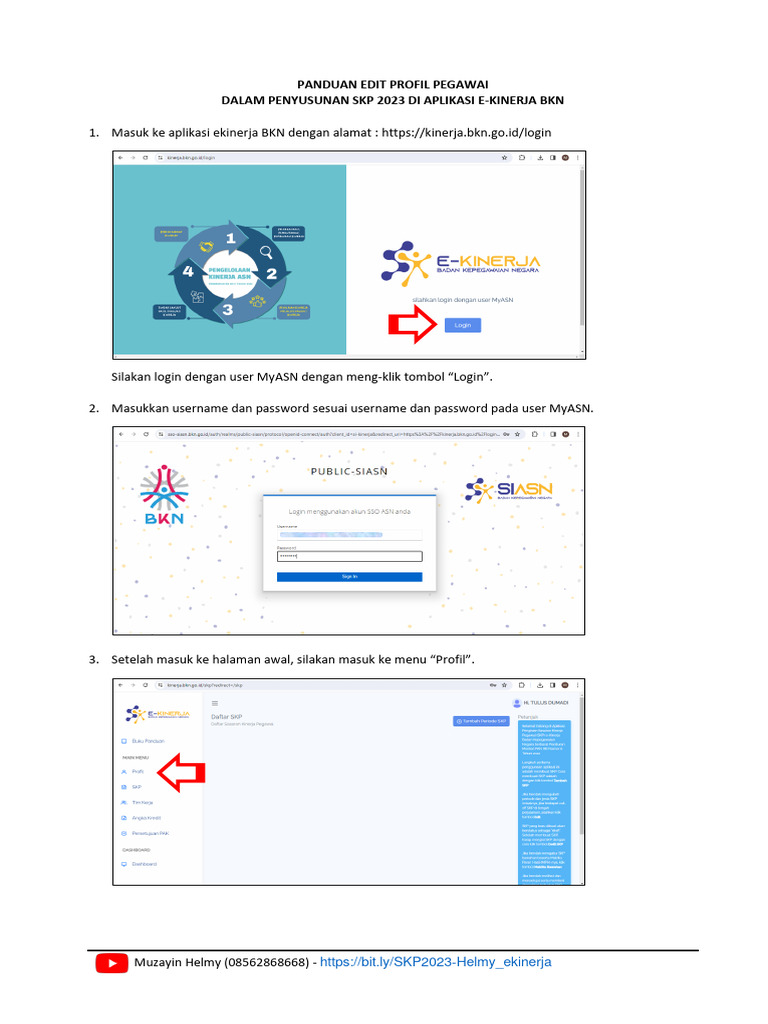 Panduan Edit Profil SKP 2023 E-Kinerja | PDF