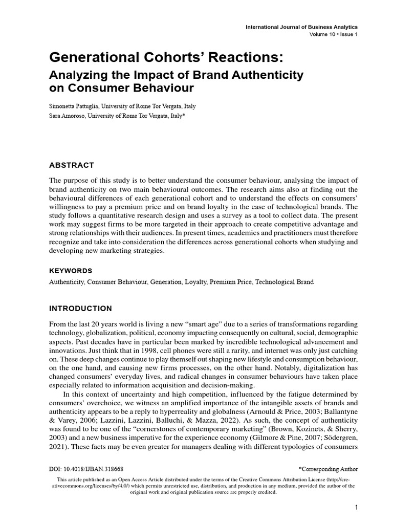 Generational Cohorts' Reactions - Analyzing The Impact of Brand ...