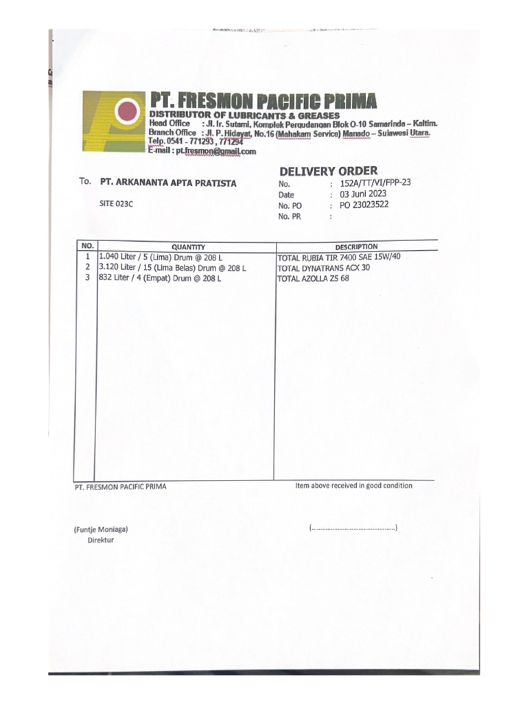 PT. FRESMON PACIFIC PRIMA | PDF