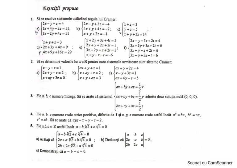 Sisteme Cramer | PDF