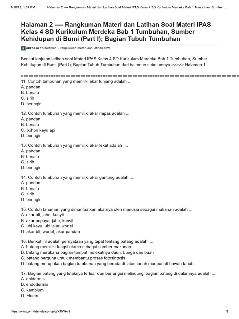 Halaman 2 - Rangkuman Materi Dan Latihan Soal Materi IPAS Kelas 4 SD ...