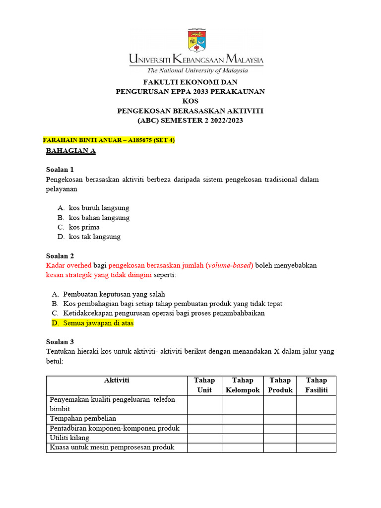 A185675 - Tutorial 4 | PDF