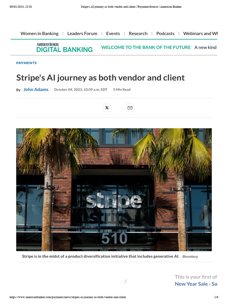 Stripe's AI Journey As Both Vendor and Client - PaymentsSource - American Banker | PDF | Point ...