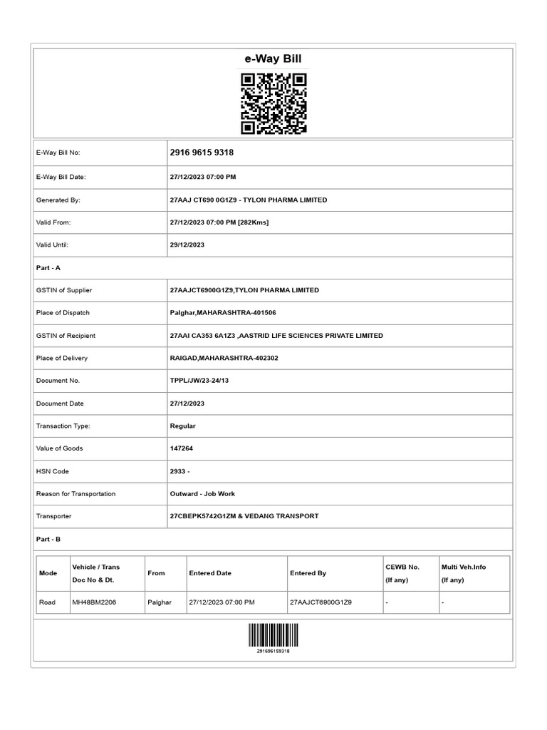 E-Way Bill System 013 | PDF