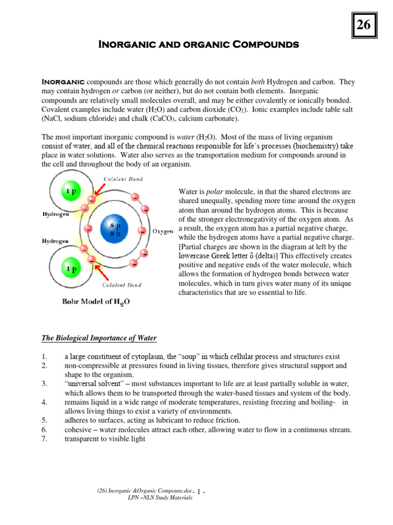 26 Inorganic and Organic Compounds | PDF