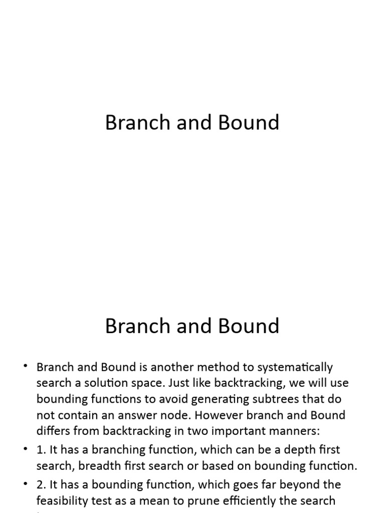 Branch and Bound | PDF | Science & Mathematics