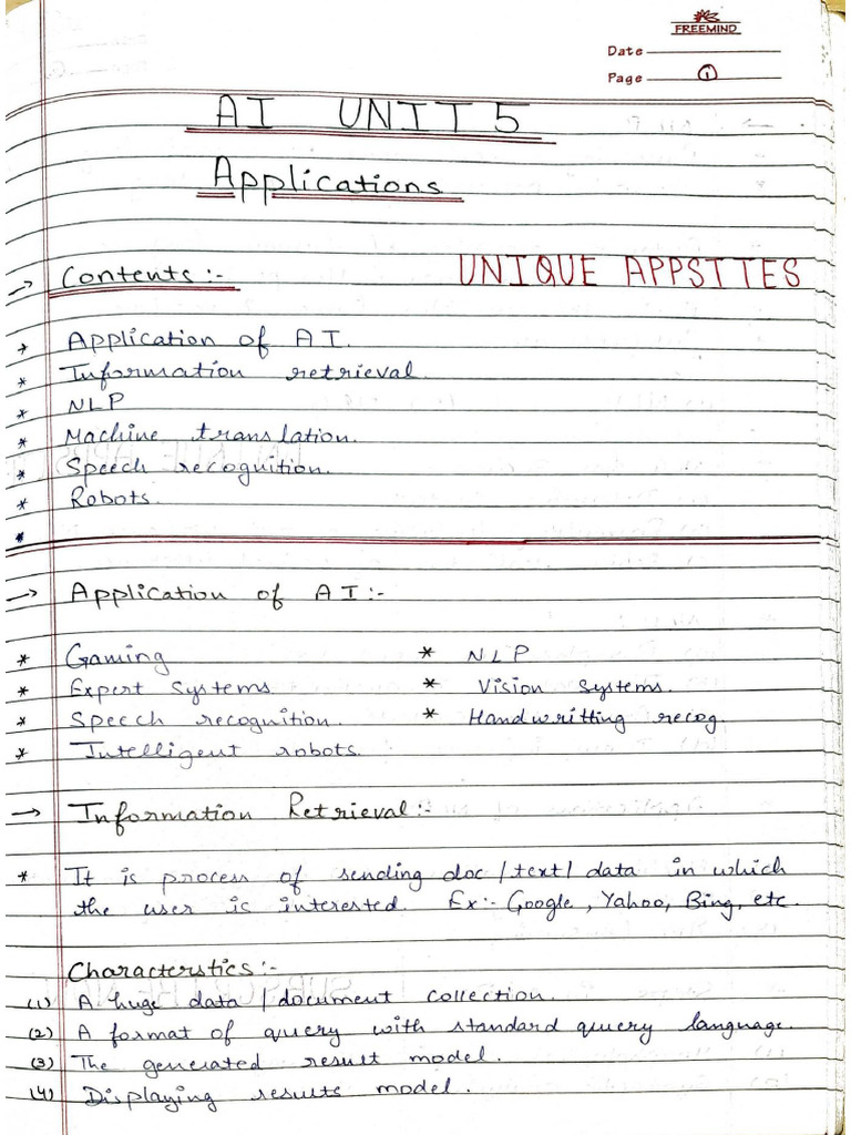 Unique AppSites Unit 5 Artificial Intelligence (AI) KCS071 Full ...