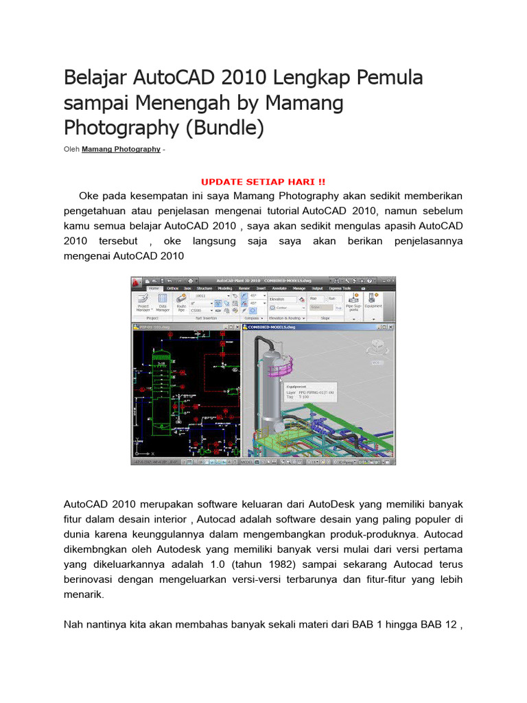 Tutorial Lengkap AutoCAD 2010 Pemula | PDF