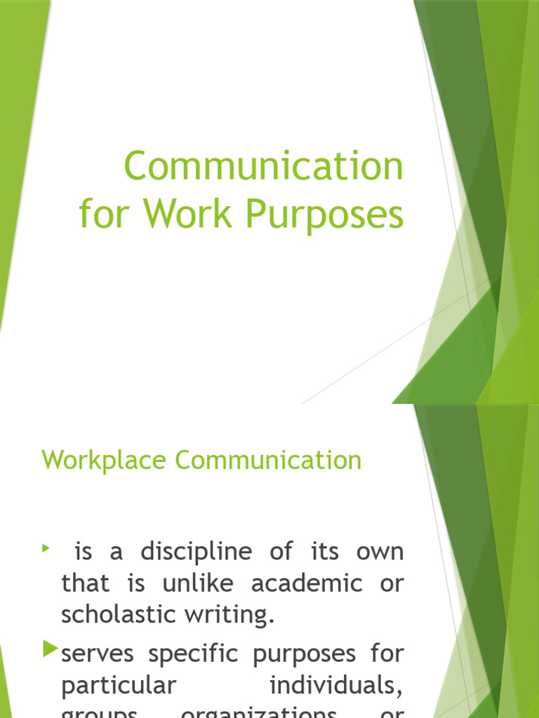 9. Communication for Work Purposes | PDF