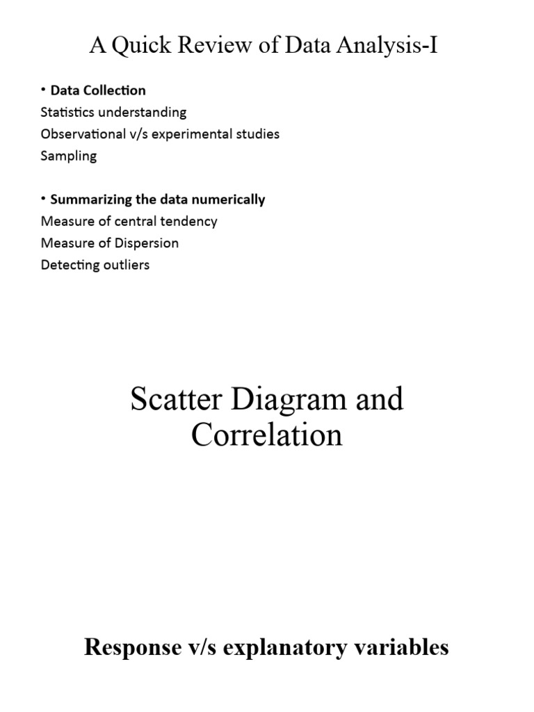 Lecture-1 Scatter Diagram and Correlation | PDF